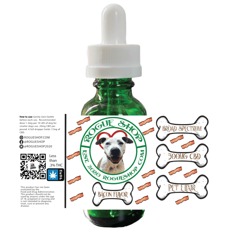 CBD Dog Tinctures | Juicy bacon flavor | Easy to use | Rogue Shop